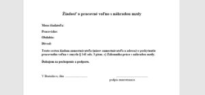 Žiadosť o neplatené voľno – náhrada mzdy, vzor a odvody - Medium.sk