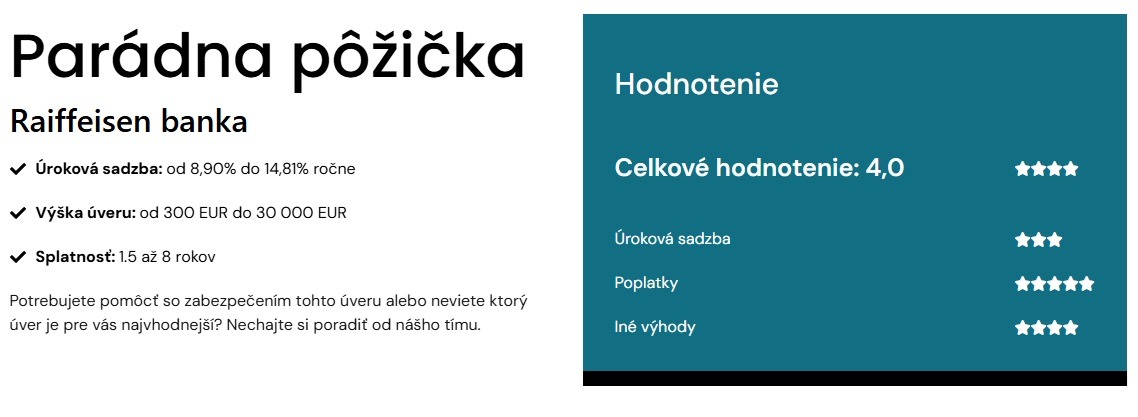 Raiffeisen Bank pôžička - podmienky, skúsenosti, kalkulačka - Medium.sk